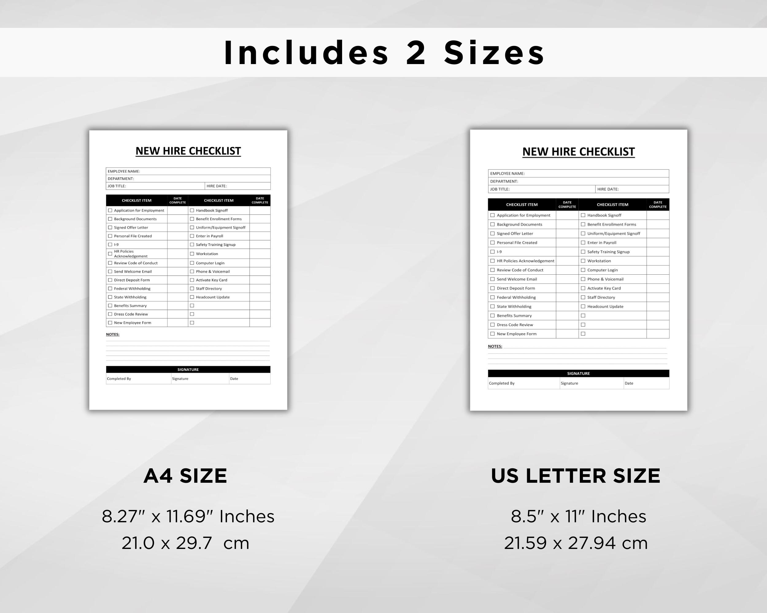 Editable New Hire Checklist Template. New Employee Checklist Small ...