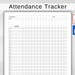Attendance Tracker Printable. Attendance Sheet Template. Attendance ...