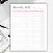 Printable Monthly Bill Log. Bill Planner. Bill Payment Checklist ...
