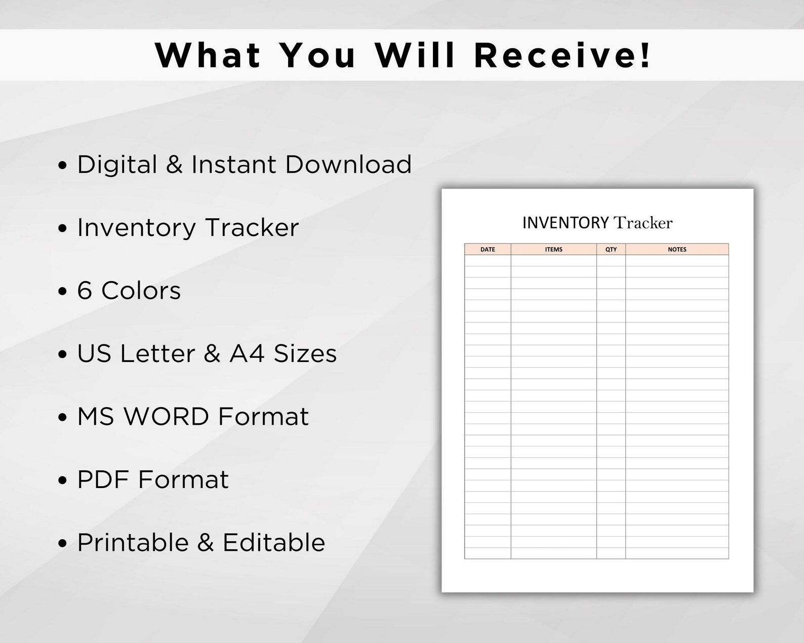 Printable Inventory Log. Product Inventory Small Business. Inventory ...