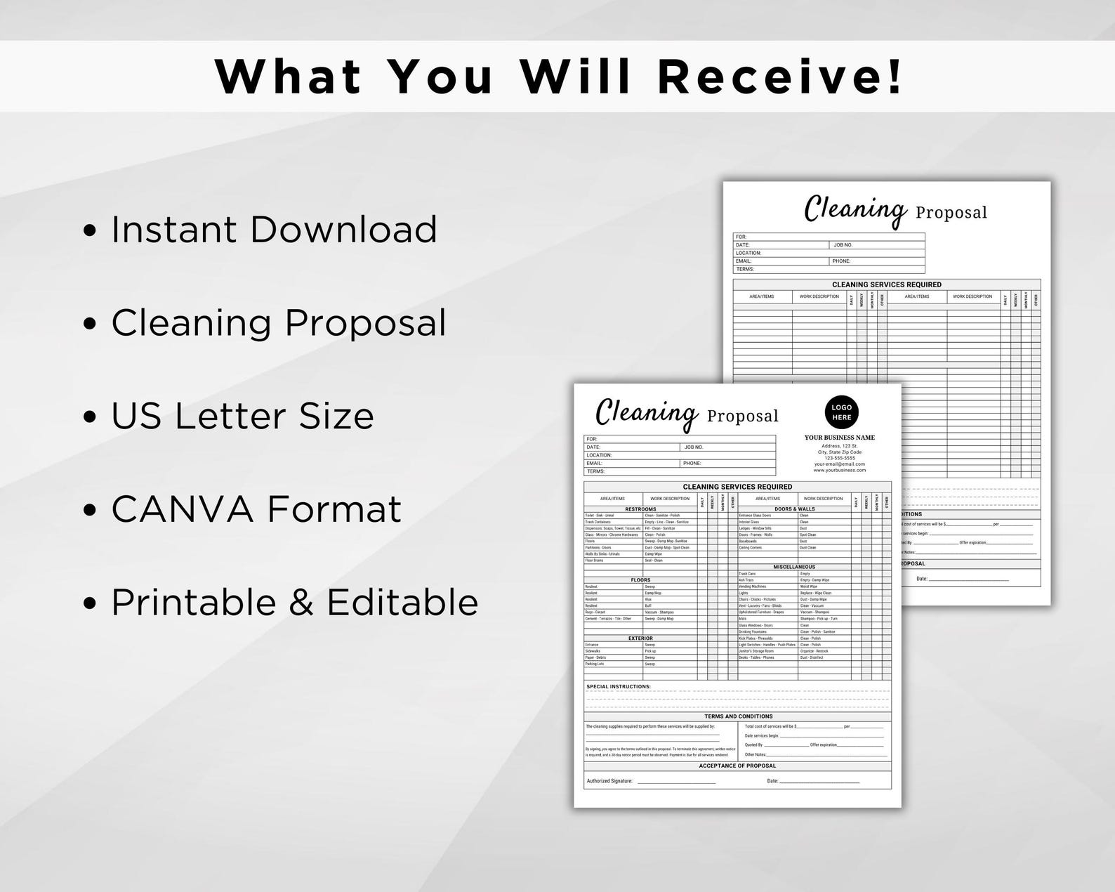 Cleaning Proposal Template. Cleaning Service Proposal. Cleaning ...
