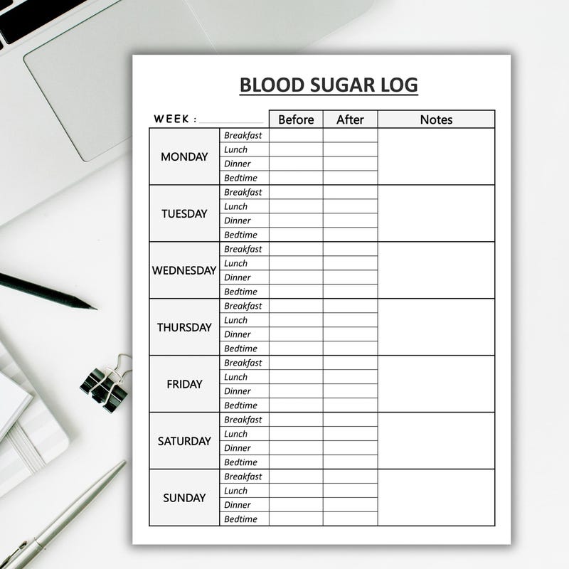 Diabetic Log - Etsy