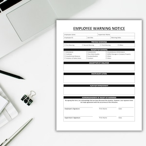 Editable Employee Warning Notice Template. Employee Discipline Form ...