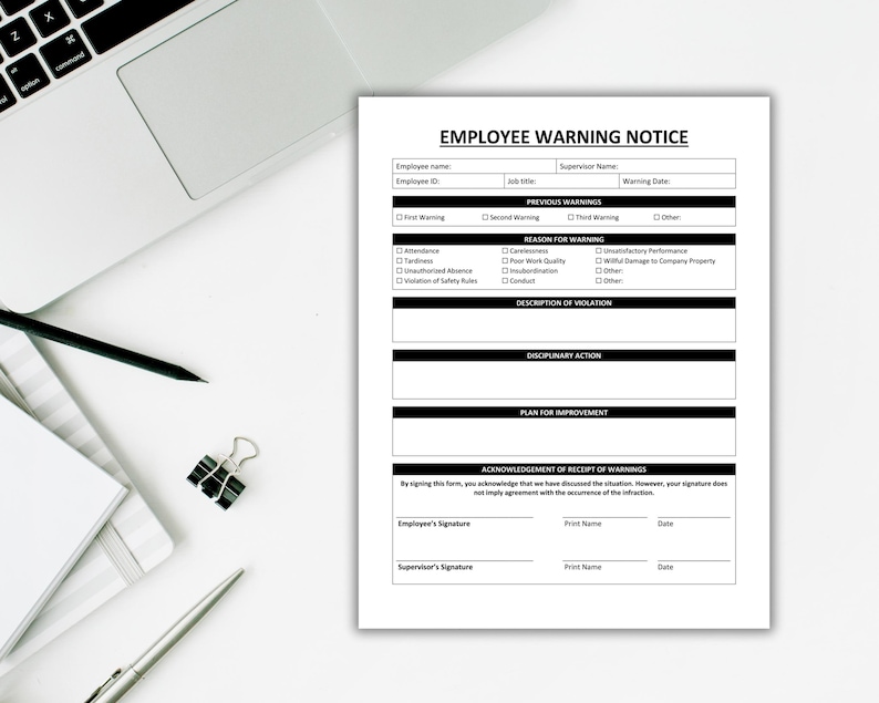 Editable Employee Warning Notice Template. Employee Discipline Form ...