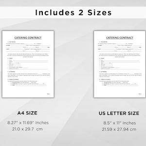 Catering Contract Template. Catering Service Contract. Editable ...