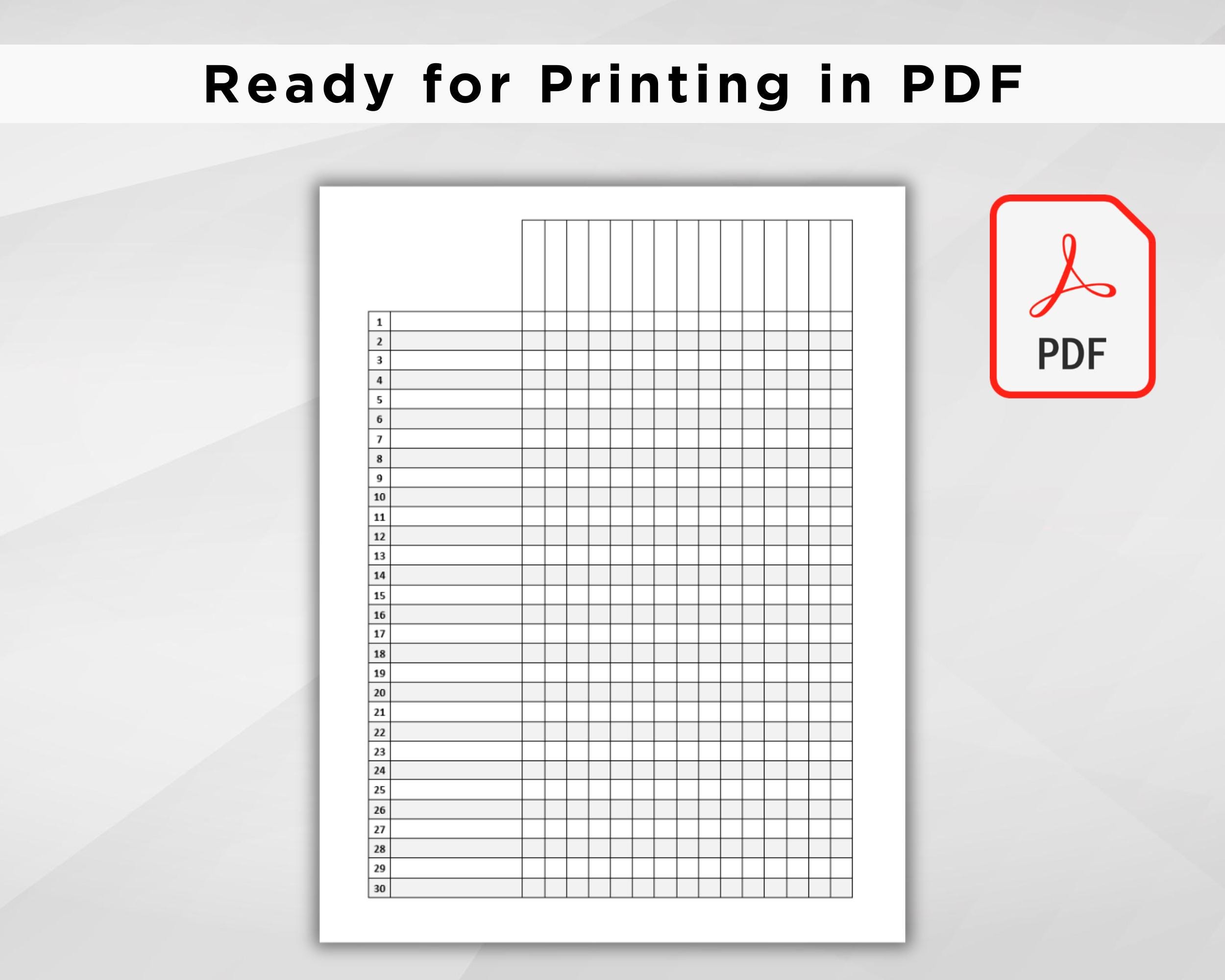 EDITABLE Class Record Printable Class Attendance Sheet Grade Log Class ...