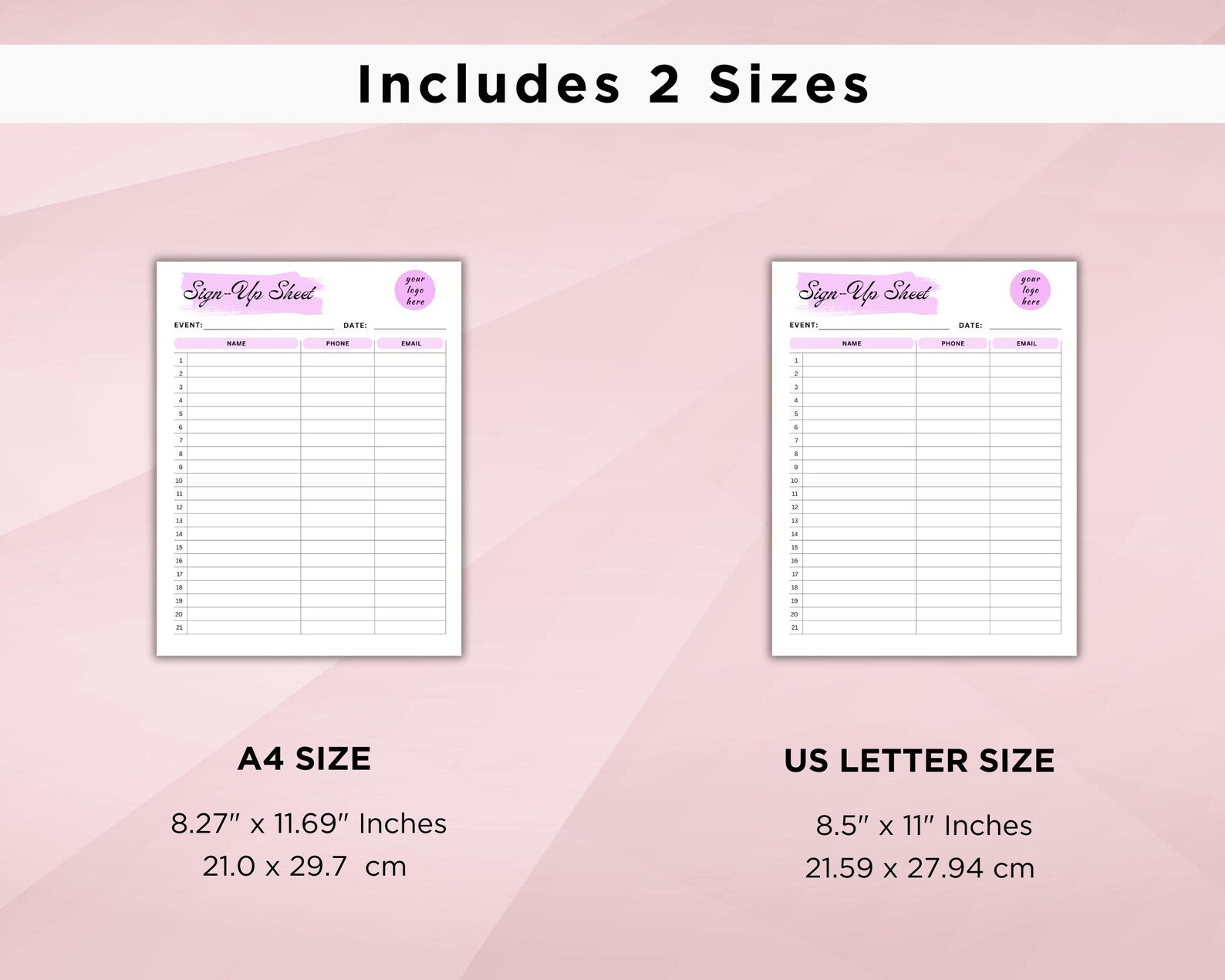 Editable Sign up Sheet Template. Printable Sign up Template. Sign up ...