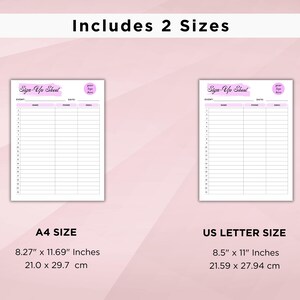 Editable Sign up Sheet Template. Printable Sign up Template. Sign up ...