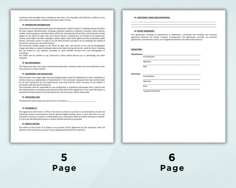 Independent Contractor Agreement Template. Editable Business Contract ...
