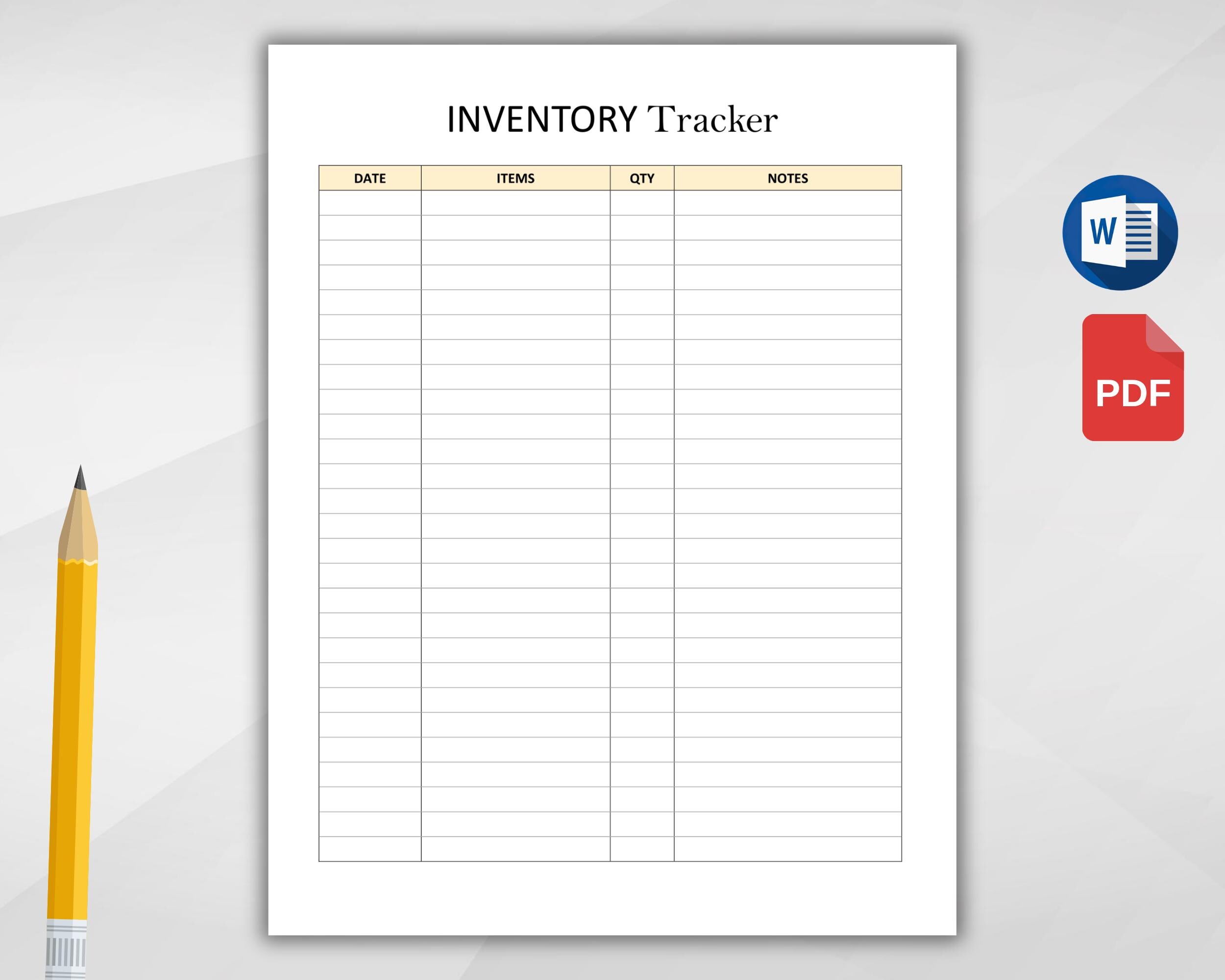 Printable Inventory Log. Product Inventory Small Business. Inventory ...