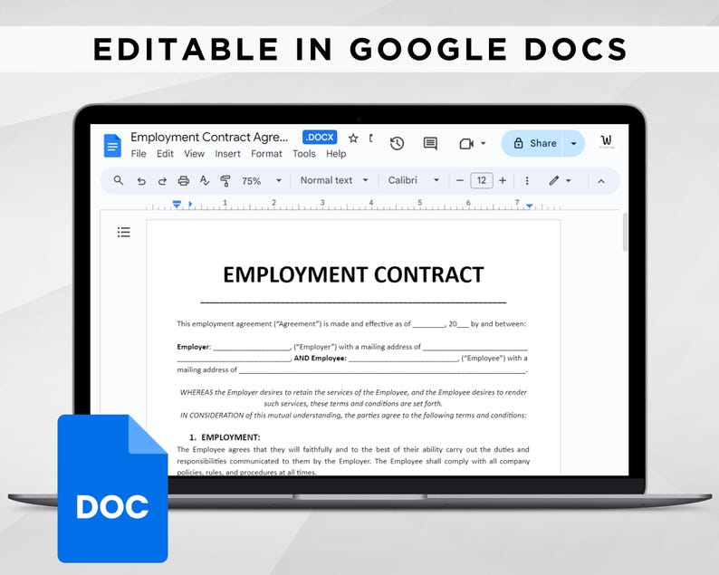 Employment Contract Agreement. Employment Service Contract Templates ...