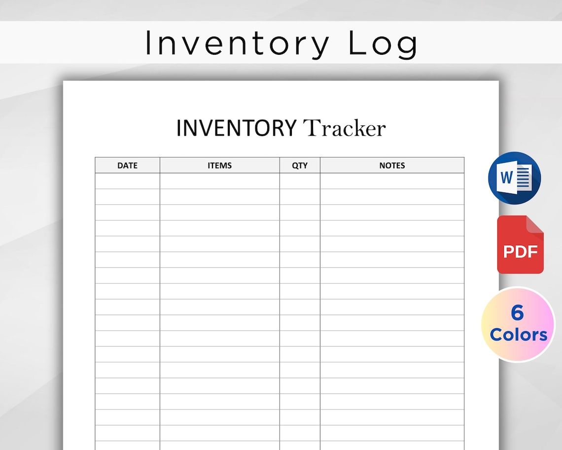 Printable Inventory Log. Product Inventory Small Business. Inventory ...
