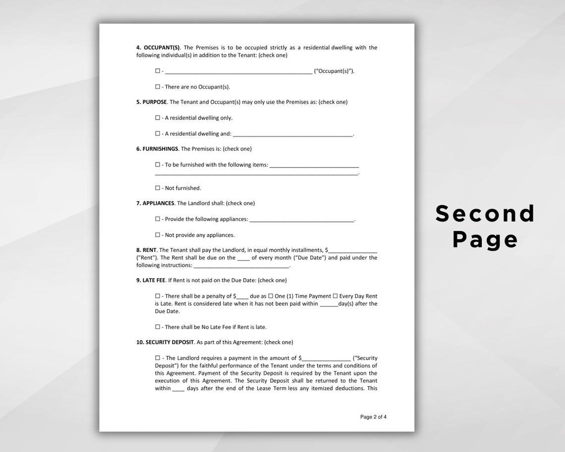 Editable Rental Agreement Template. Printable Lease Agreement ...