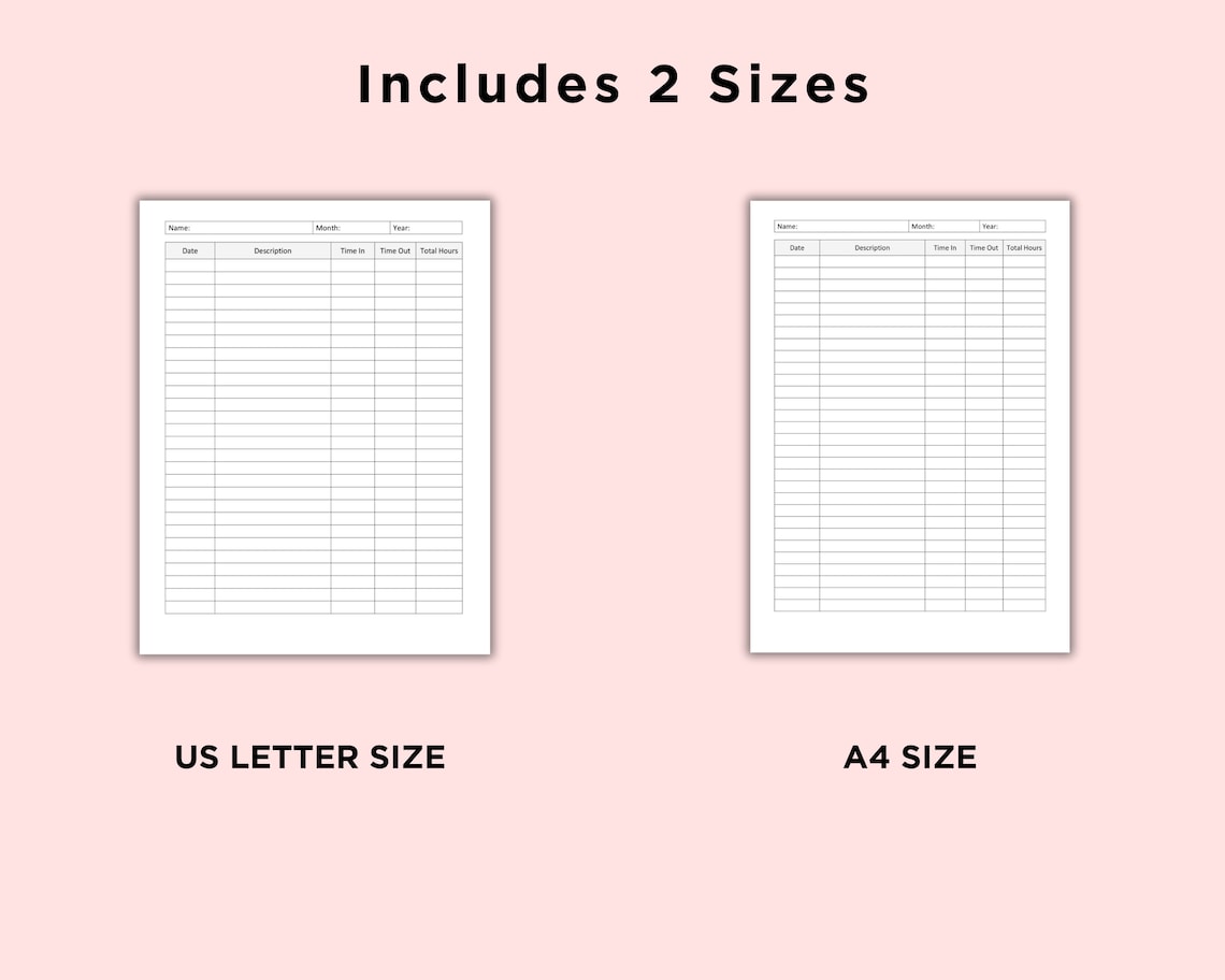 Time Sheet Log Printable. Time Keeping Log. Timesheet Log. Time Spent ...