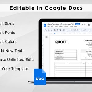 Quote Template. Quote Form. Job Proposal. Job Quote for Small Business ...