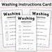 Clothing Washing Instructions Printable, Washing Instruction Card ...