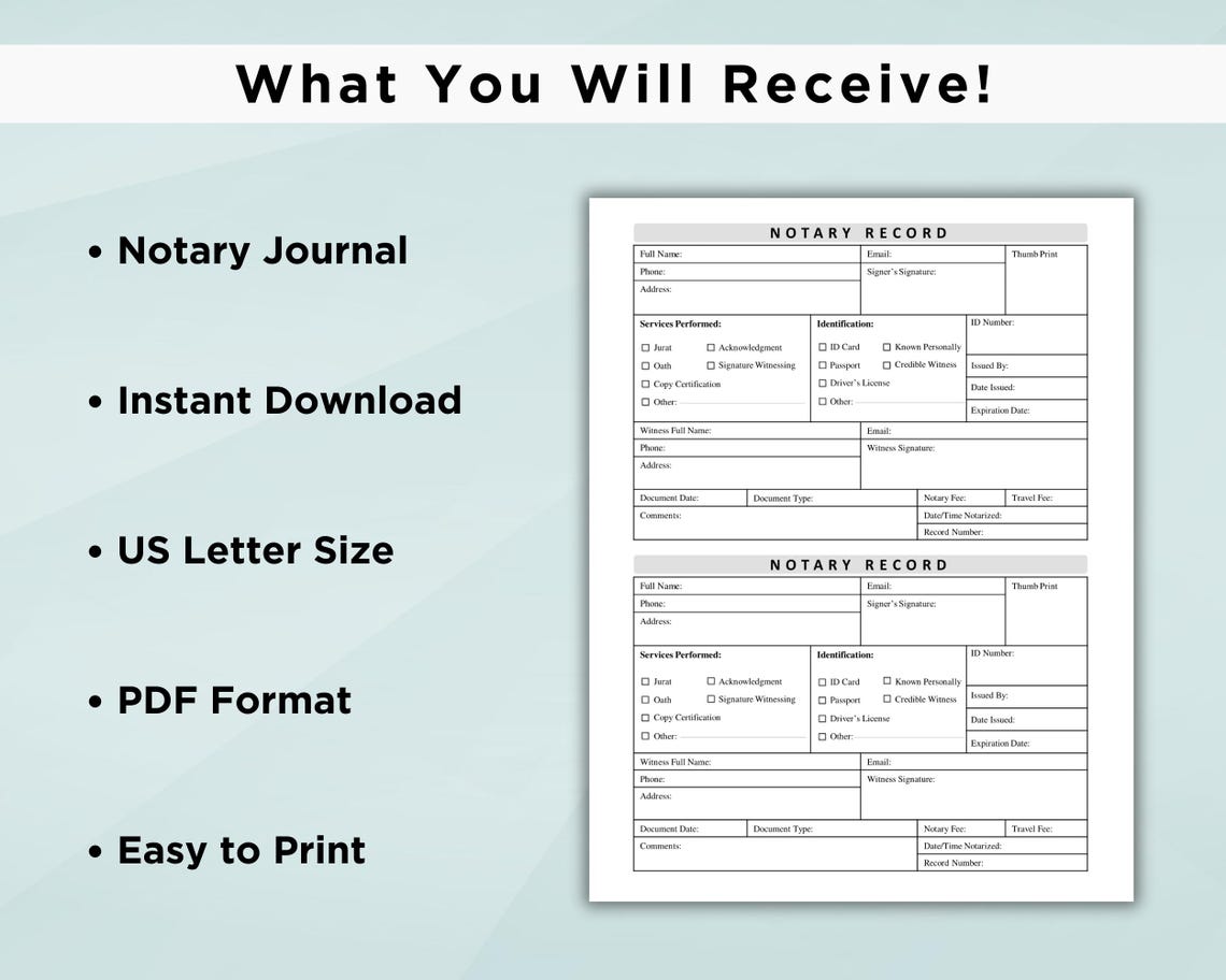 Notary Journal. Notary Log. Notary Public Record Book. Notary Book ...