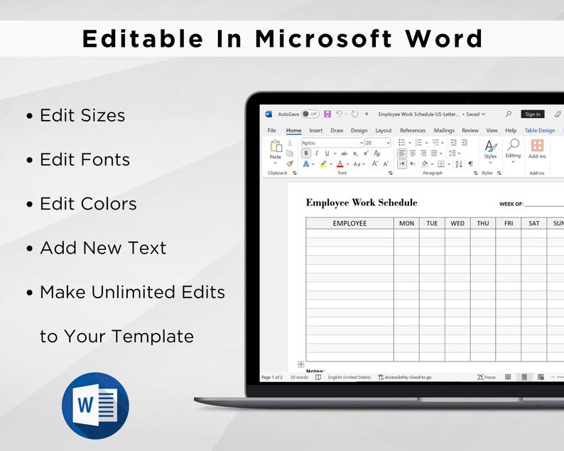Employee Work Schedule. Weekly Employee Work Schedule. Employee ...