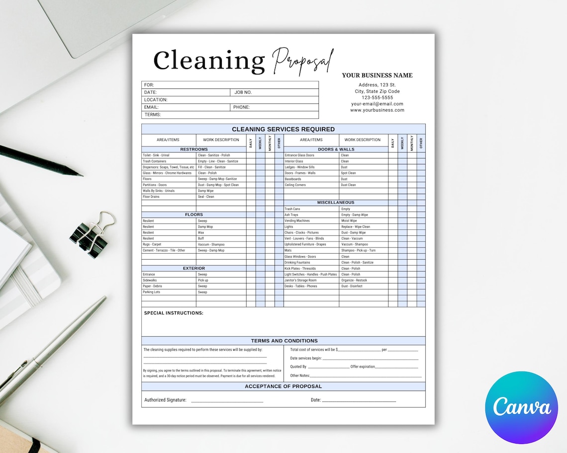 Editable Cleaning Proposal Templates. Cleaning Service Proposal ...