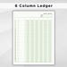 Accounting Ledger. 2-6 Columns Ledger. Columnar Paper. Digital Ledger ...