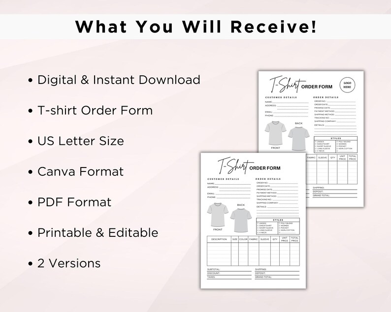 T-shirt Order Form. Shirt Order Form Template. T-shirt Order Form ...