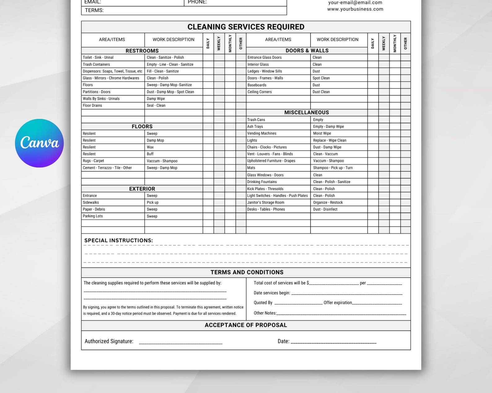 Cleaning Proposal Template. Cleaning Service Proposal. Cleaning ...