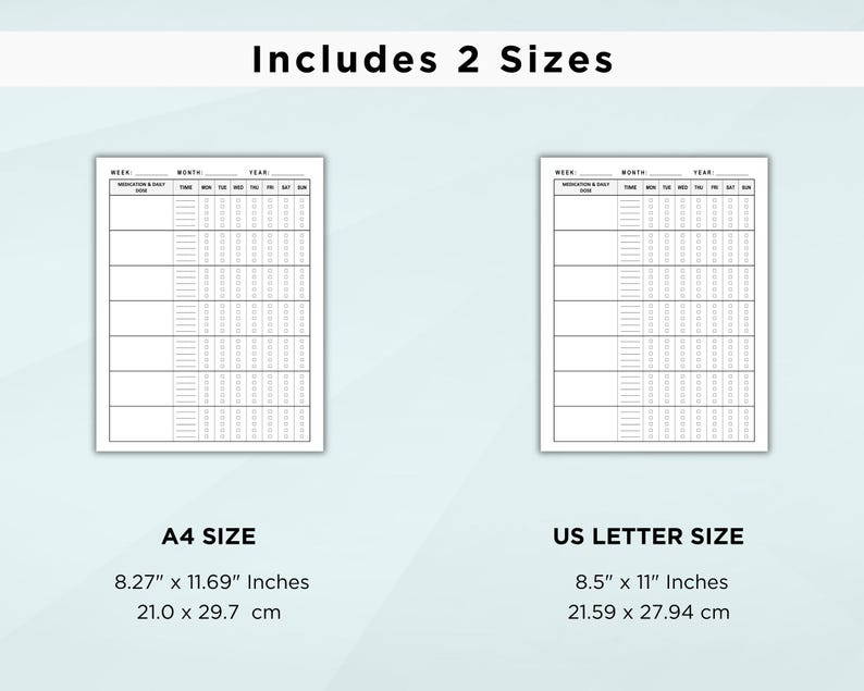PRINTABLE Medication Tracker. Medication Log. Daily Medication Sheet ...