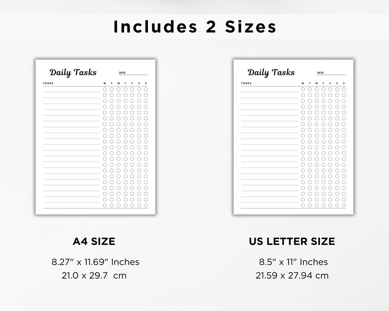 Printable Daily Checklist | Daily Task Checklist Template | Weekly to ...
