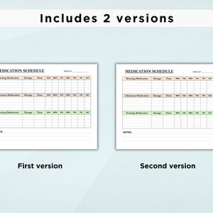 Medication Schedule Printable, Weekly Medication Tracker, Pill Log ...