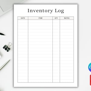 Editable Inventory Tracker. Inventory Log. Product Inventory. Inventory ...