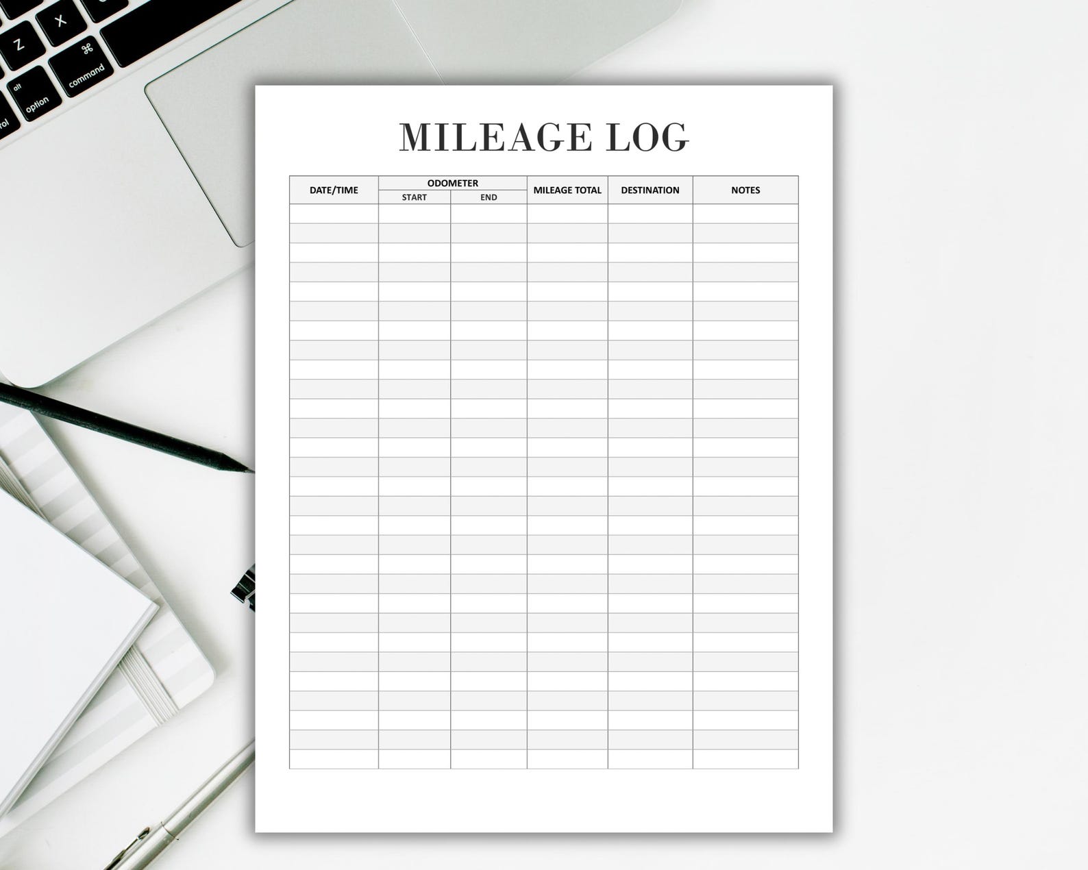 Vehicle Mileage Log Editable. Printable Business Mileage Tracker. Miles ...