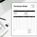 Editable Purchase Order Template. Printable Purchase Order Form. Order ...