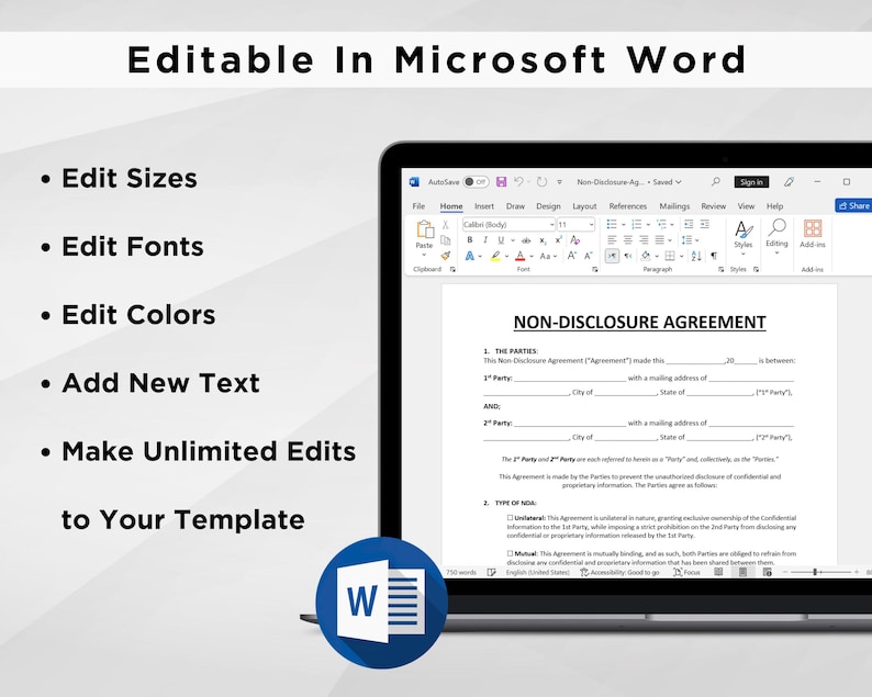 Non-disclosure Agreement Template. NDA Forms. Confidential Disclosure ...