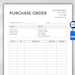 Editable Purchase Order Template | Printable PO Form for Small Business ...