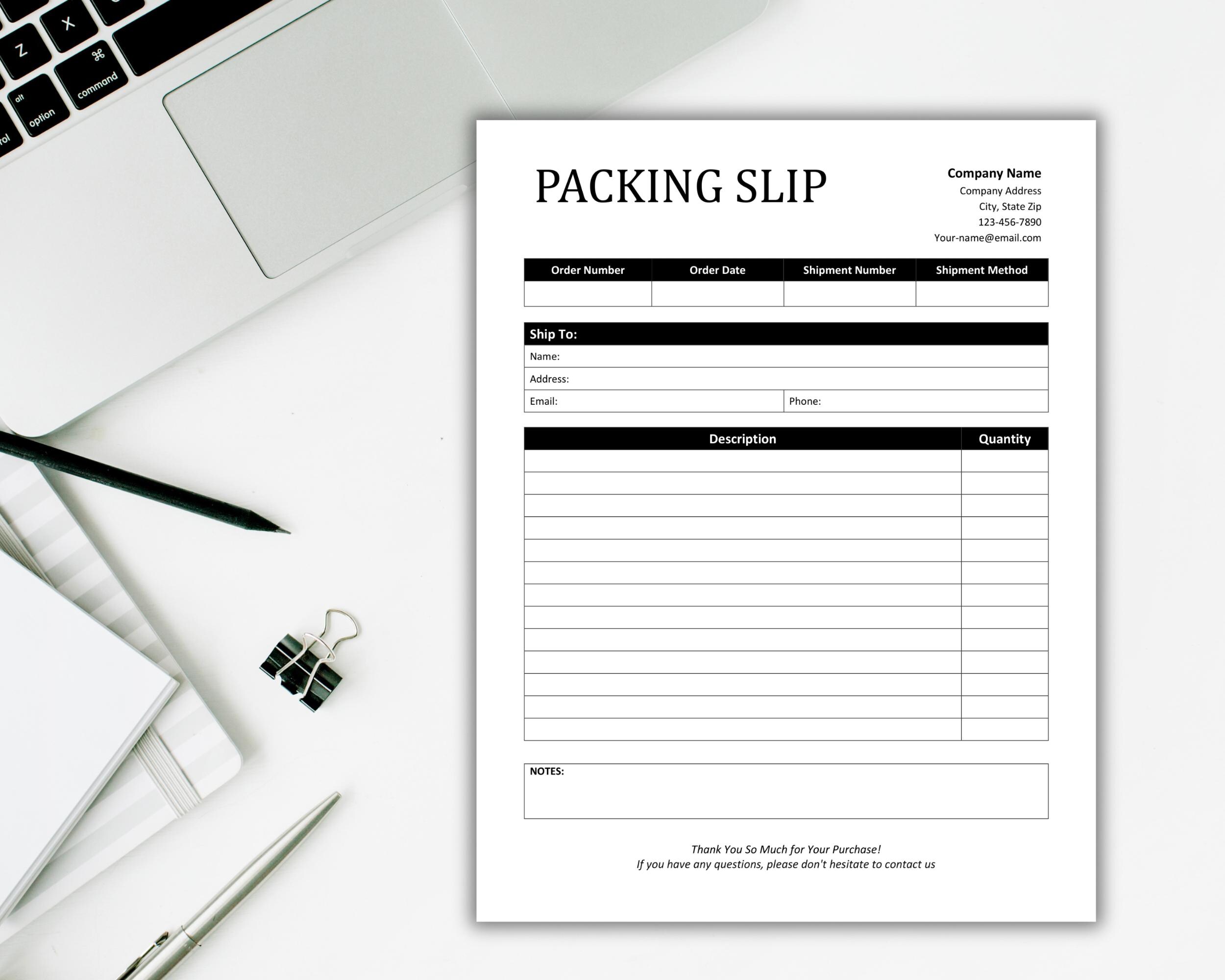 Packing Slip Template. Editable Small Business Packing Slip Template ...