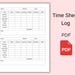 Printable Weekly Time Sheet Log. Time Keeping Log. Timesheet Log. Time ...