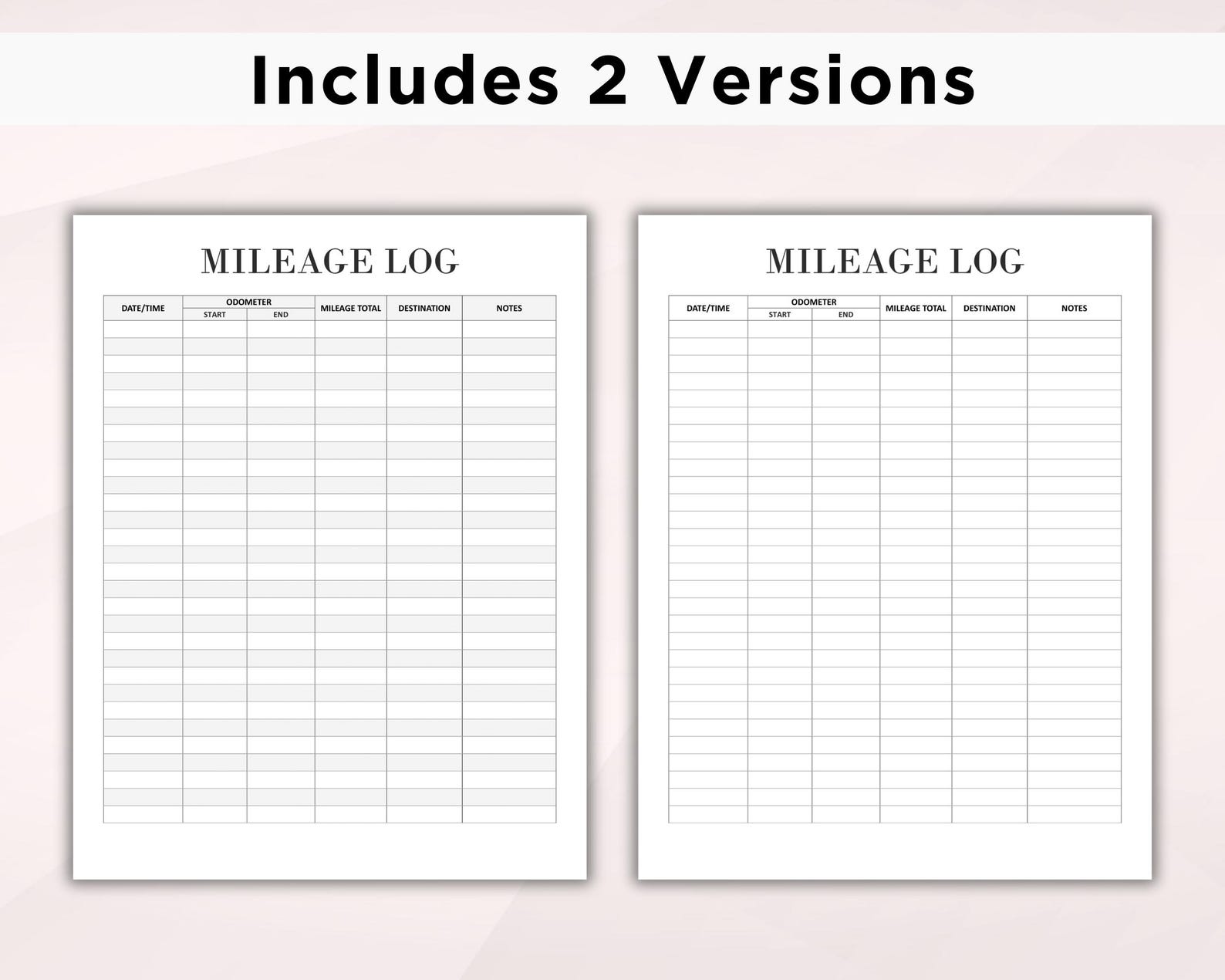 Vehicle Mileage Log Editable. Printable Business Mileage Tracker. Miles ...