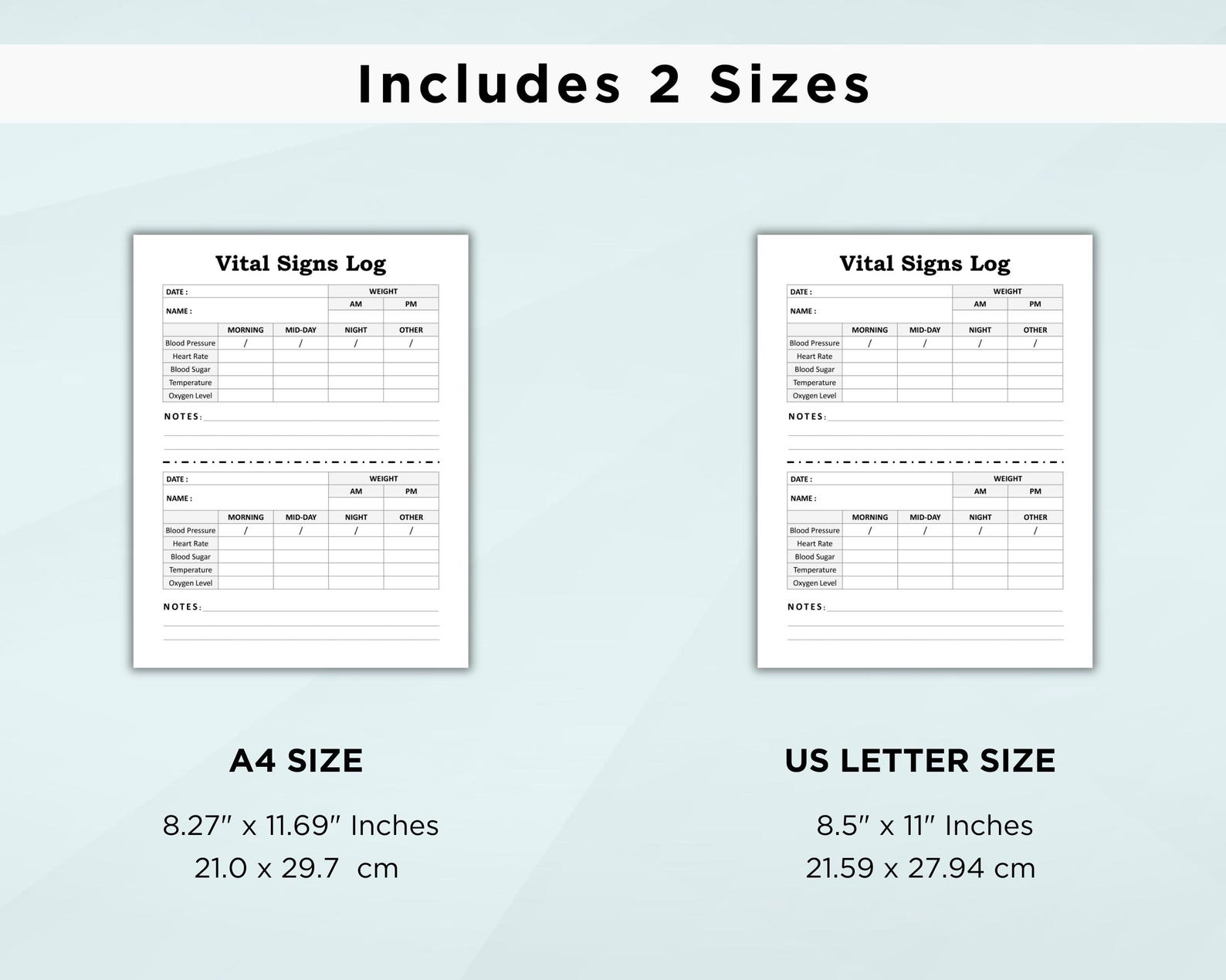 Vital Signs Log. Daily Vital Signs Tracker for Nurse. Vital Sign Sheet ...
