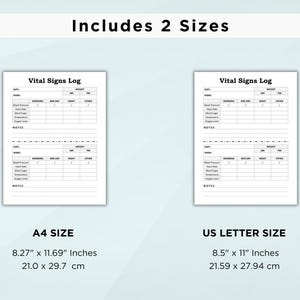 Vital Signs Log. Daily Vital Signs Tracker for Nurse. Vital Sign Sheet ...