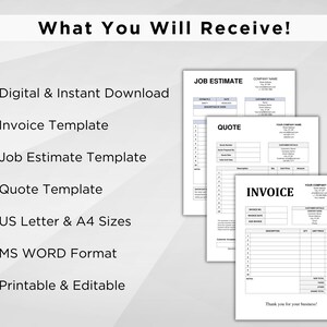 Editable Invoice Template. Job Estimate Template. Quote Template ...