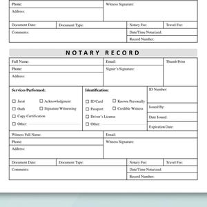 Notary Journal. Notary Log. Notary Public Record Book. Notary Book ...