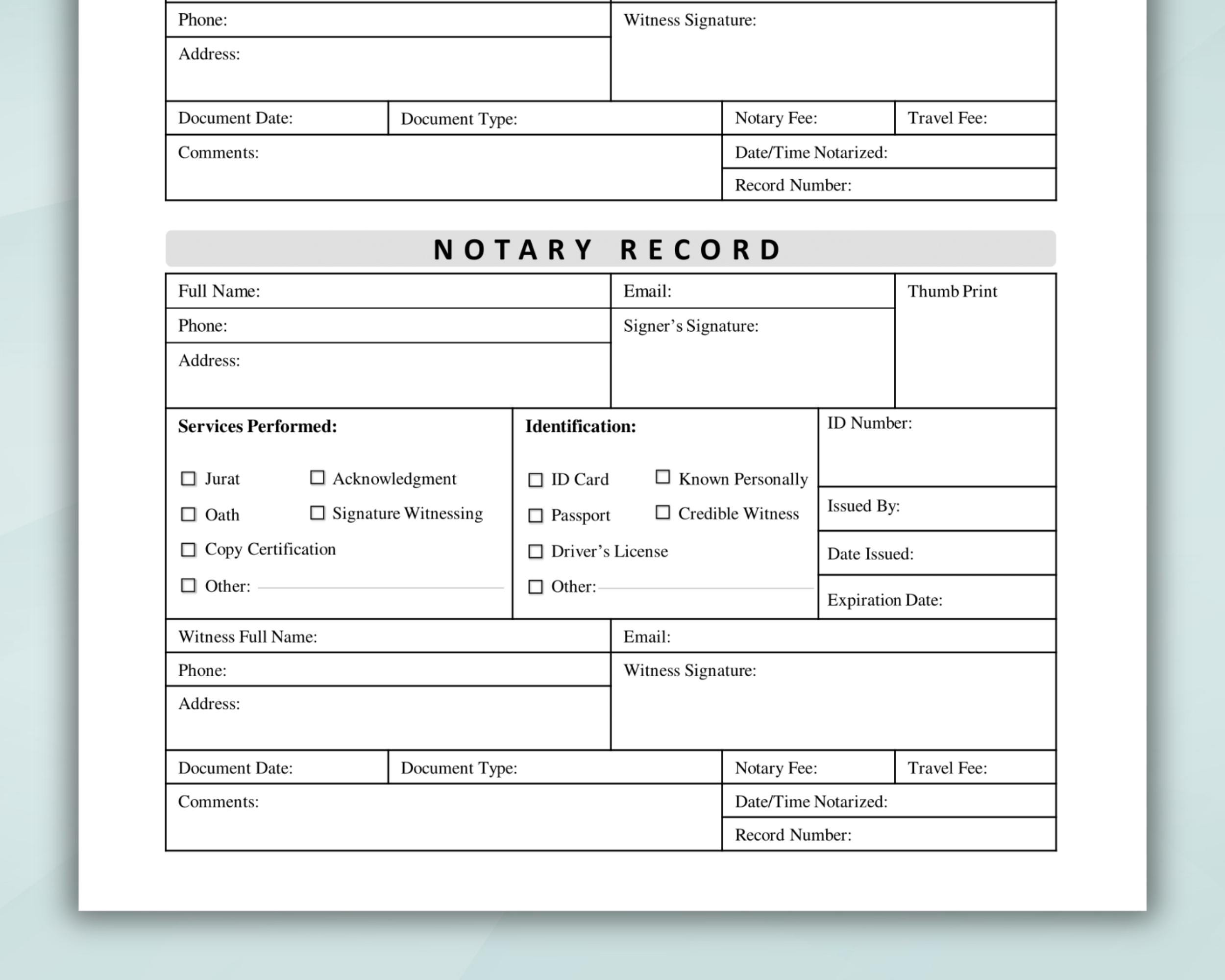 Notary Journal. Notary Log. Notary Public Record Book. Notary Book ...