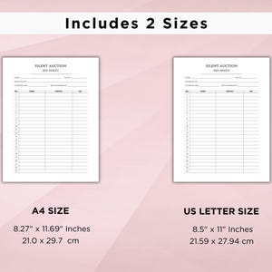 Editable Silent Auction Bid Sheet. Silent Auction Sign up Sheet ...