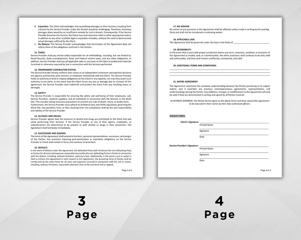 Printable Service Contract Templates. Services Contract Agreement ...