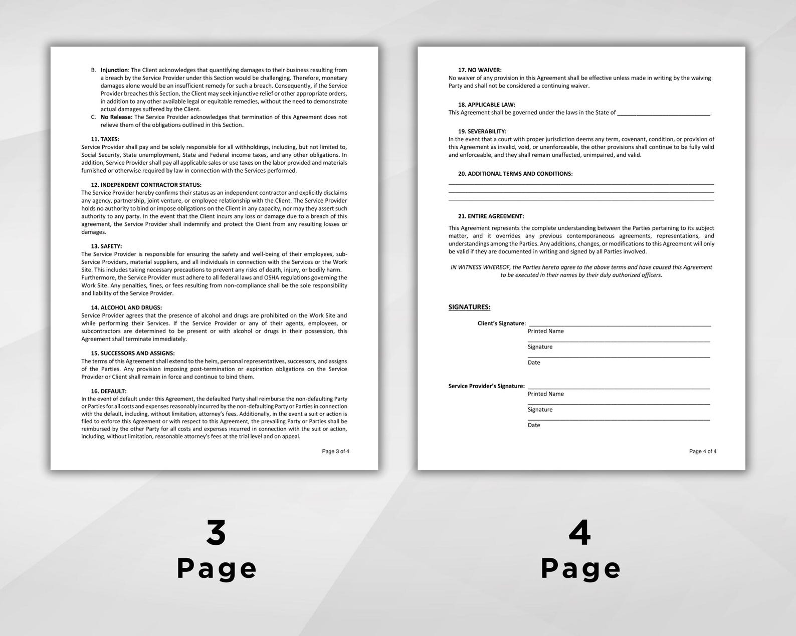 Printable Service Contract Templates. Services Contract Agreement ...