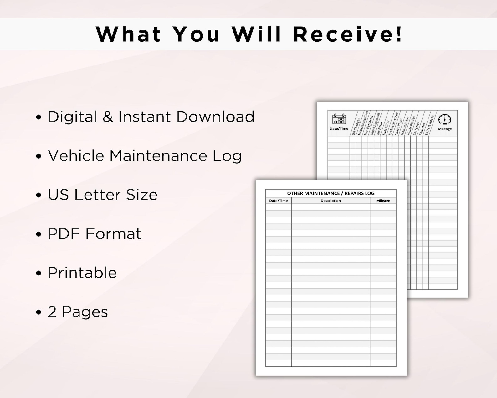 Vehicle Maintenance Log Book. Vehicle Maintenance Tracker. Vehicle ...
