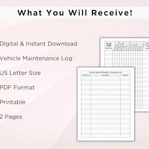 Vehicle Maintenance Log Book. Vehicle Maintenance Tracker. Vehicle ...
