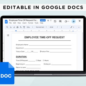 Editable Employee Time-off Request Template, Printable Vacation Request ...