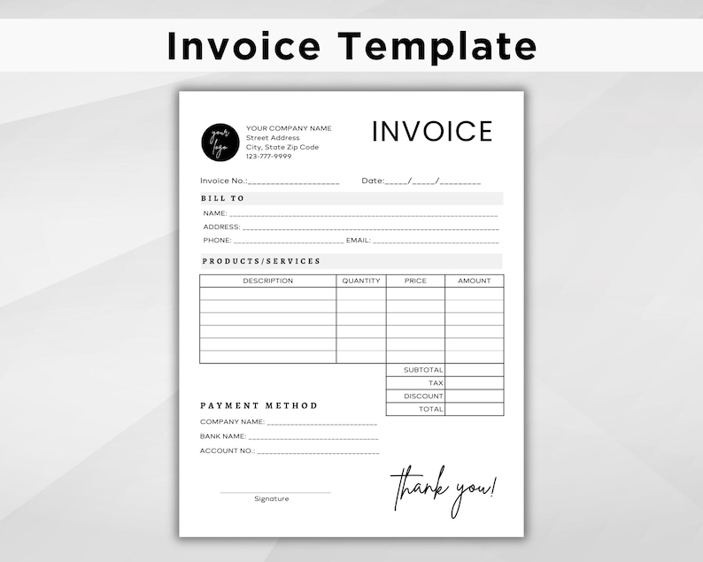 Editable Invoice Template. Quote Template. Receipt Template ...