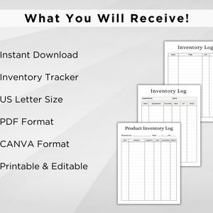 Editable Inventory Tracker. Inventory Log. Product Inventory. Inventory ...